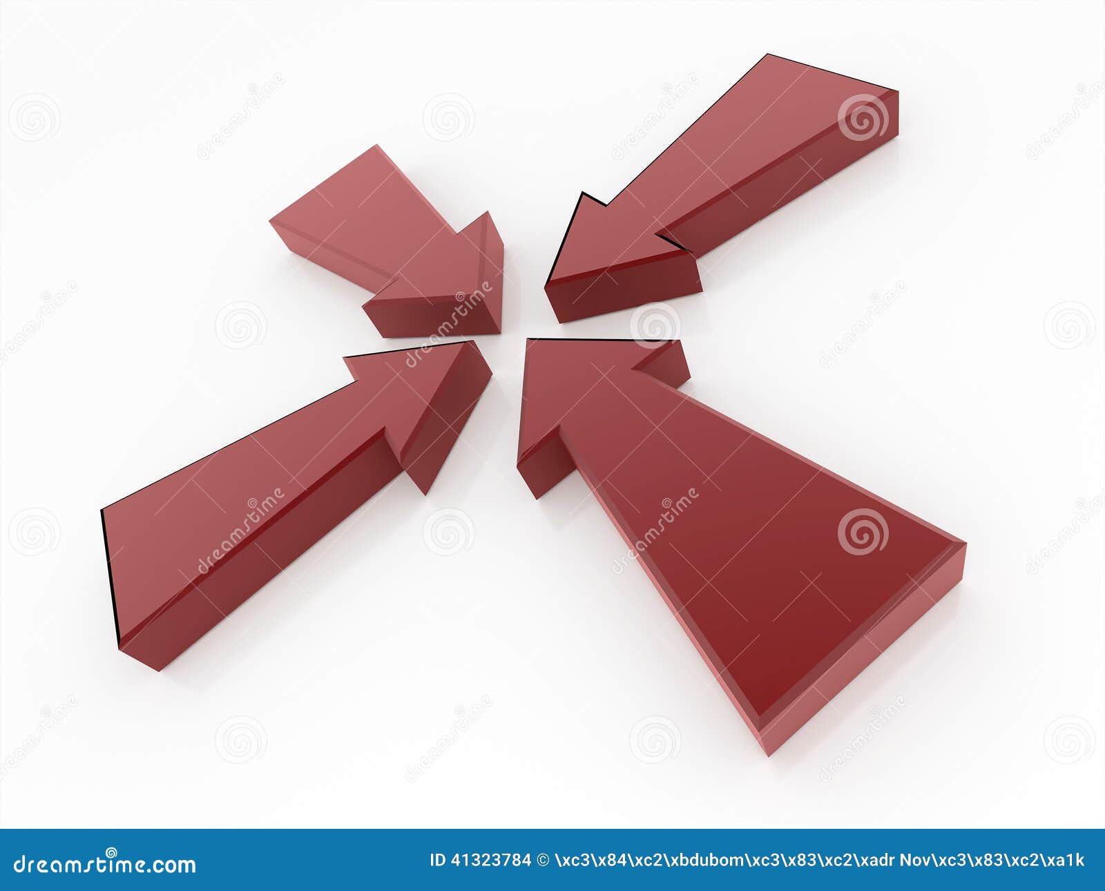 Vier Rote Pfeile Lokalisiert Stock Abbildung - Illustration von ...