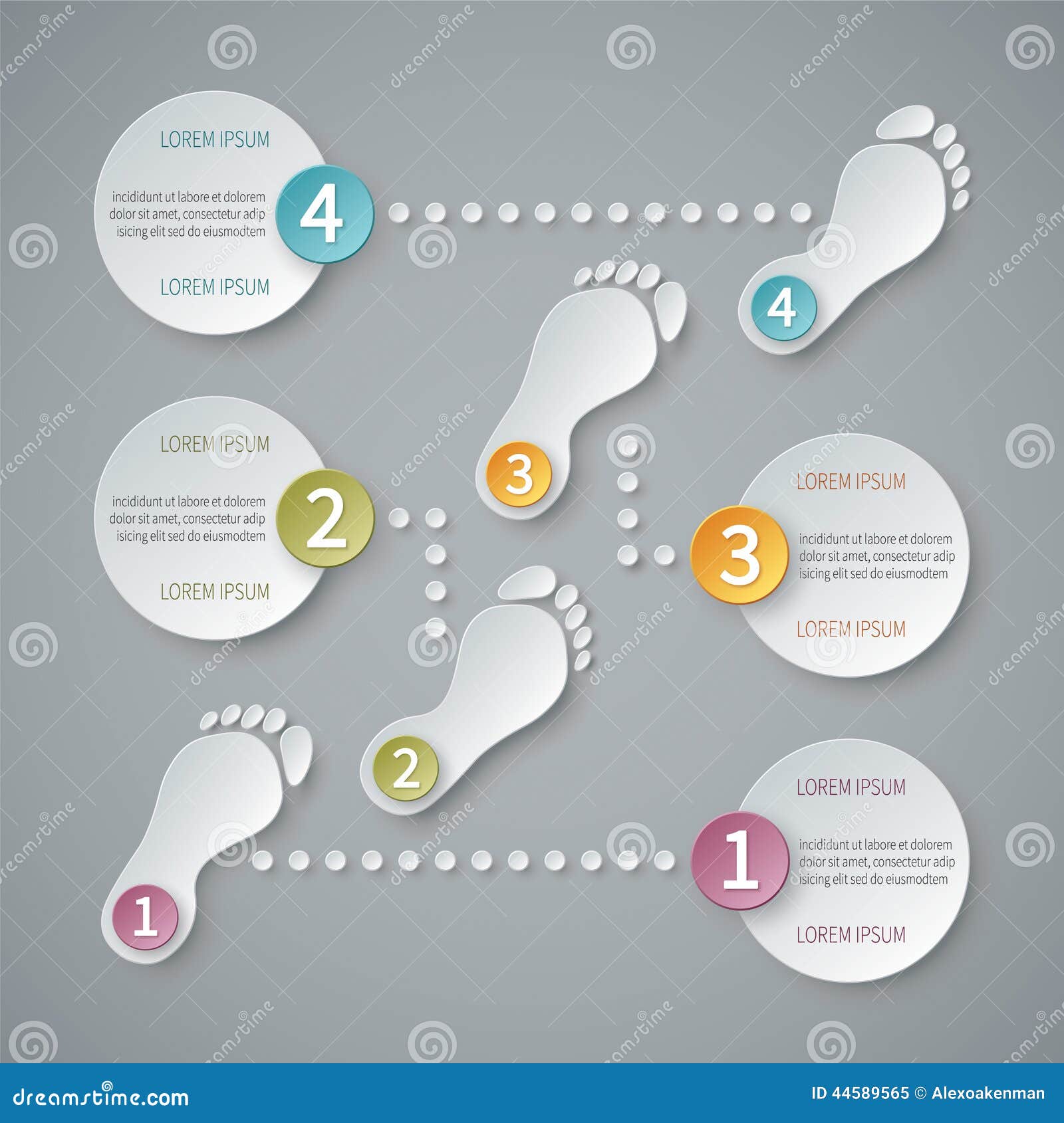 Vier Stappen Vector 3D Infographic Malplaatje Vector Illustratie ...