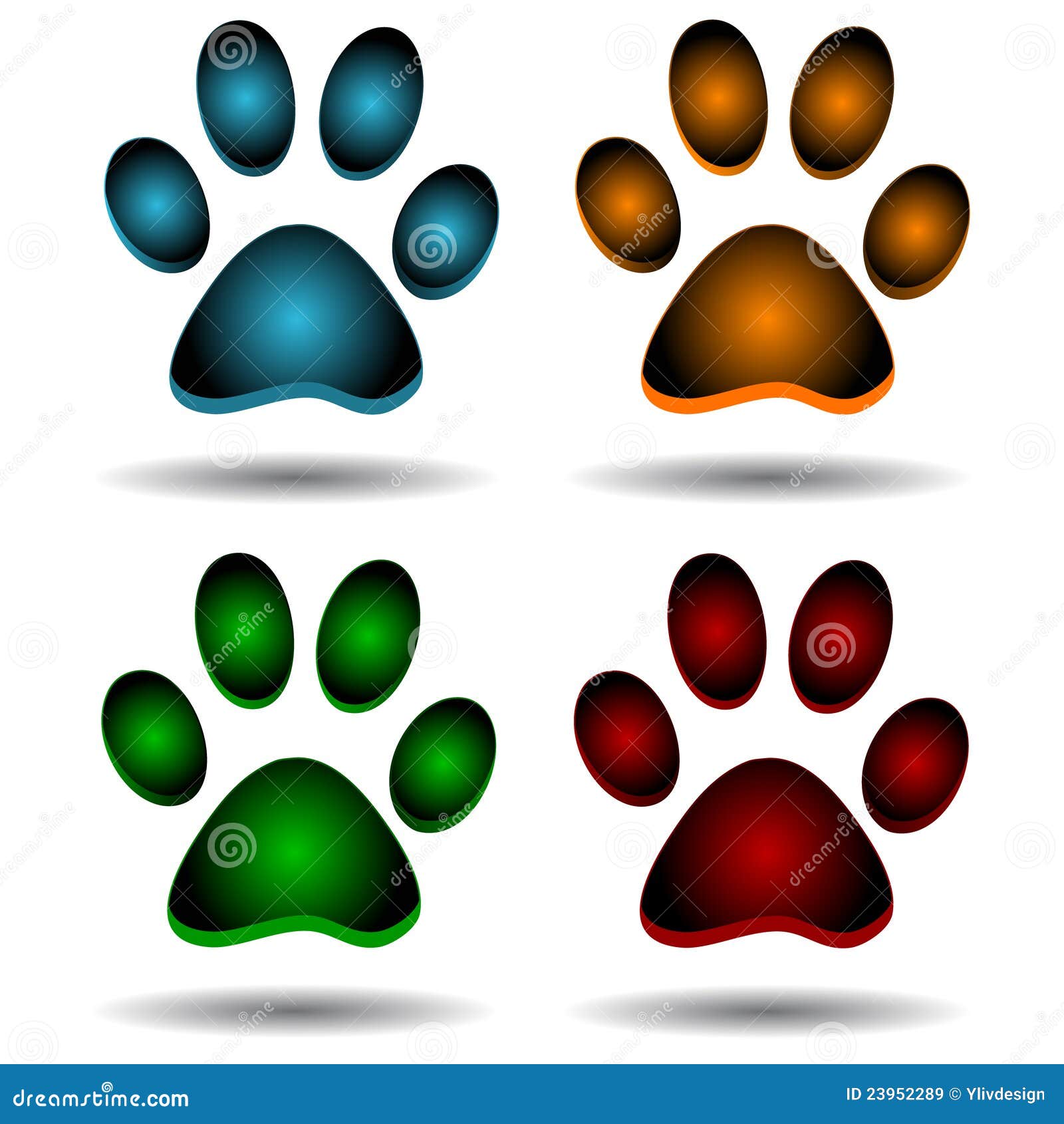 Vier Tatzen vektor abbildung. Illustration von ikone - 23952289