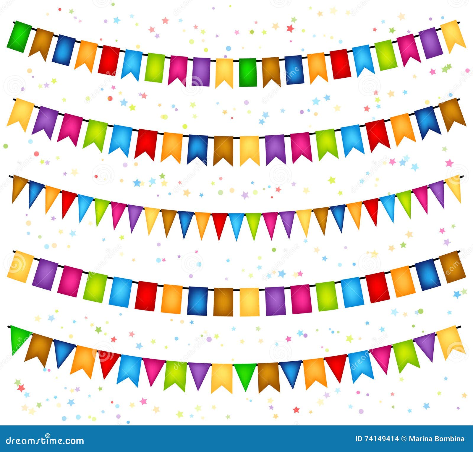 Vieringsachtergrond Met Slingers Van Vlaggen Vector Illustratie ...