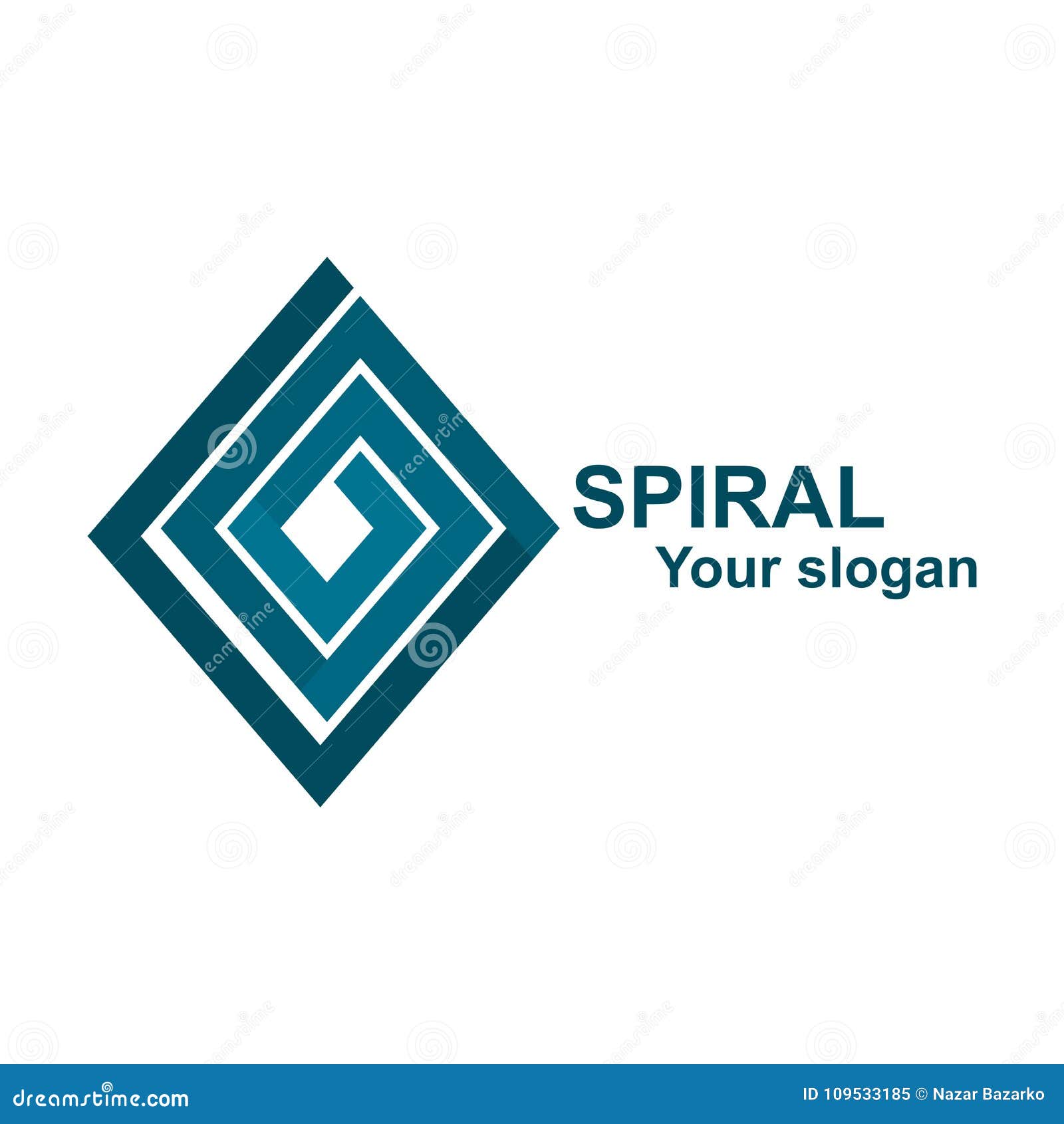 Vierkant in De Vorm Van Een Spiraal Logotype Stock Illustratie ...