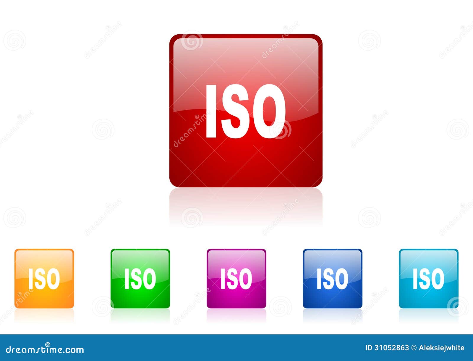Vierkant Het Web Glanzend Pictogram Van ISO Stock Illustratie ...