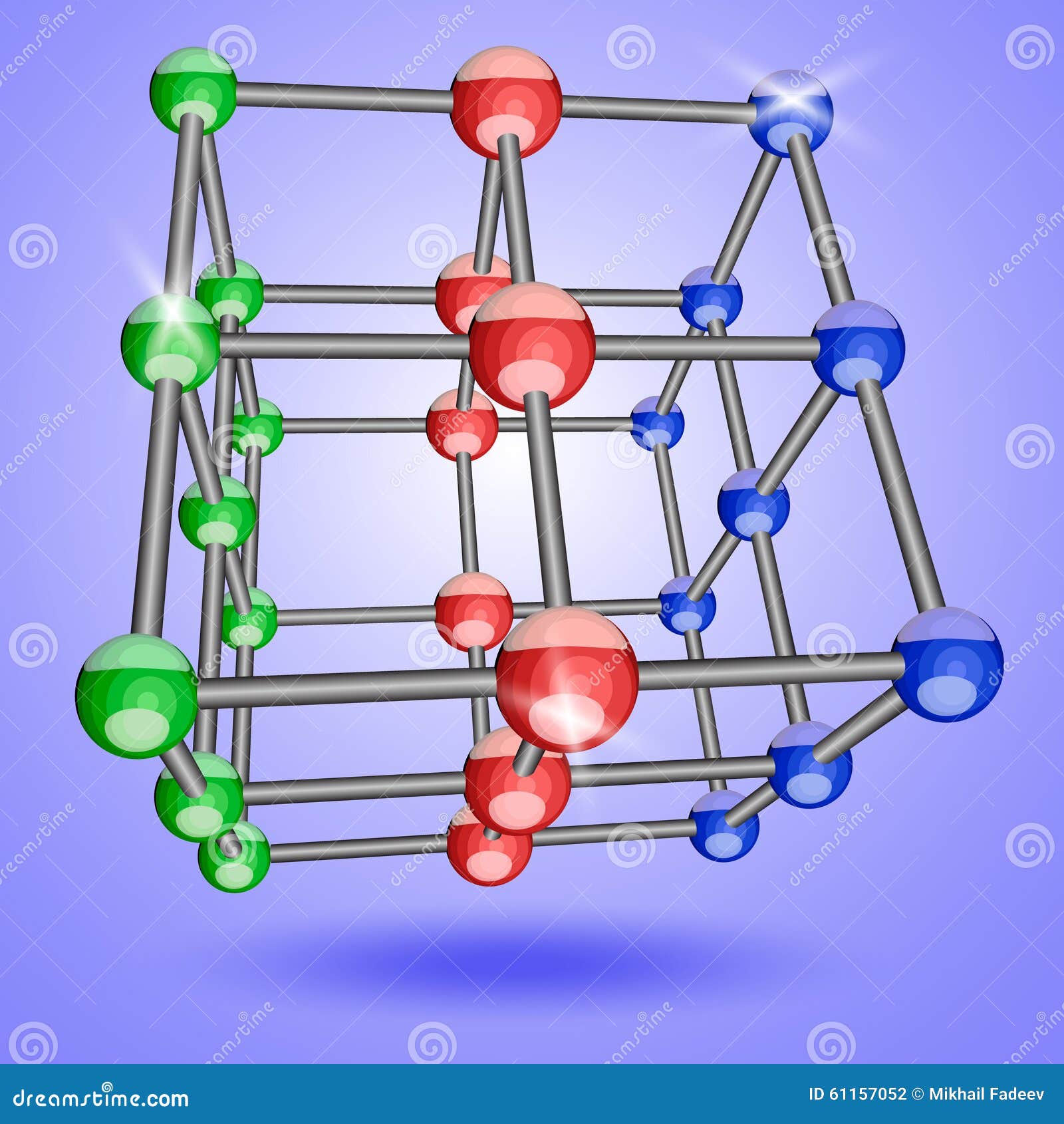 Vierkant kristalrooster vector illustratie. Illustration of moleculair ...