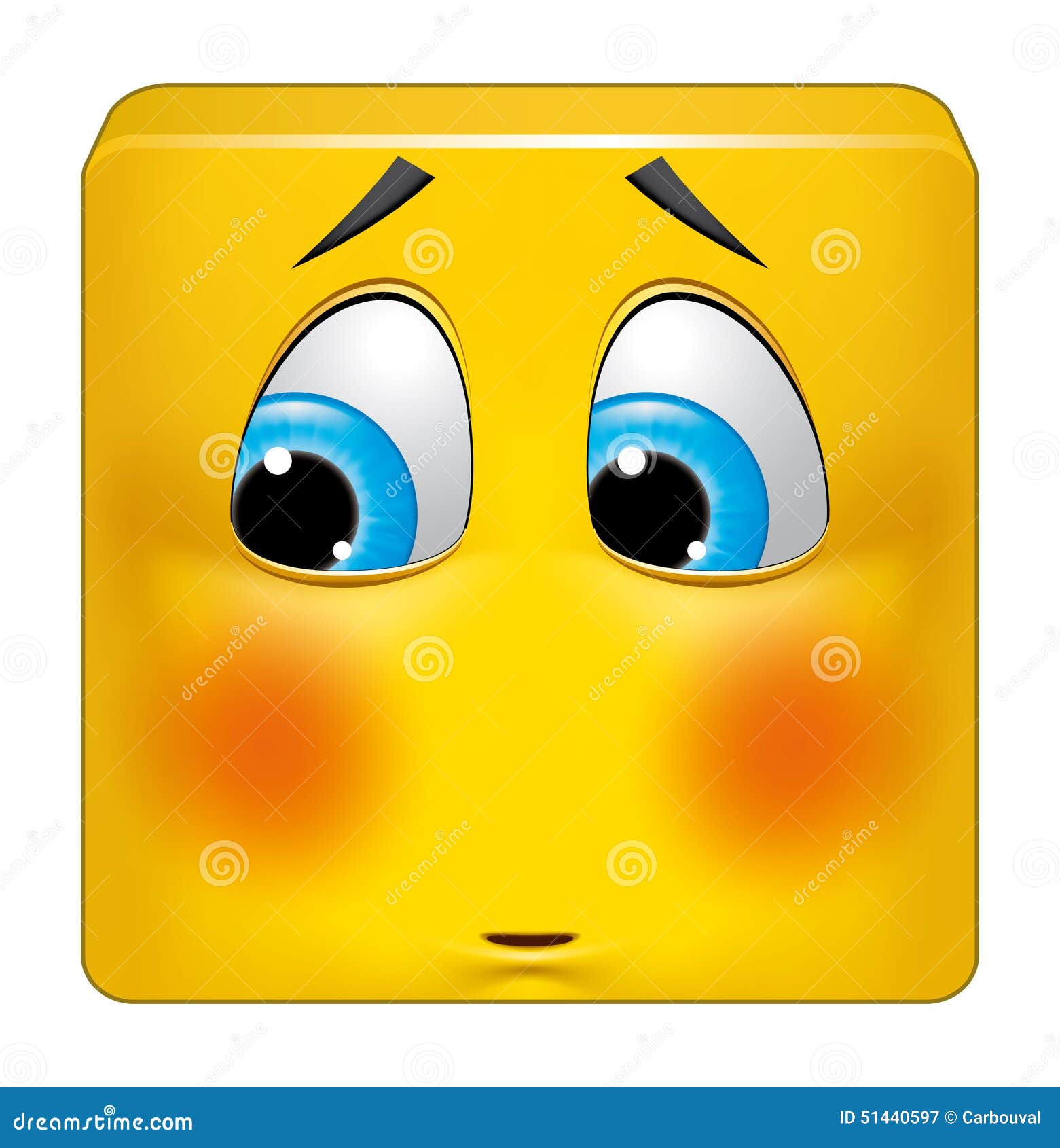 Vierkante Beschaamde Emoticon Stock Illustratie - Illustration of ...
