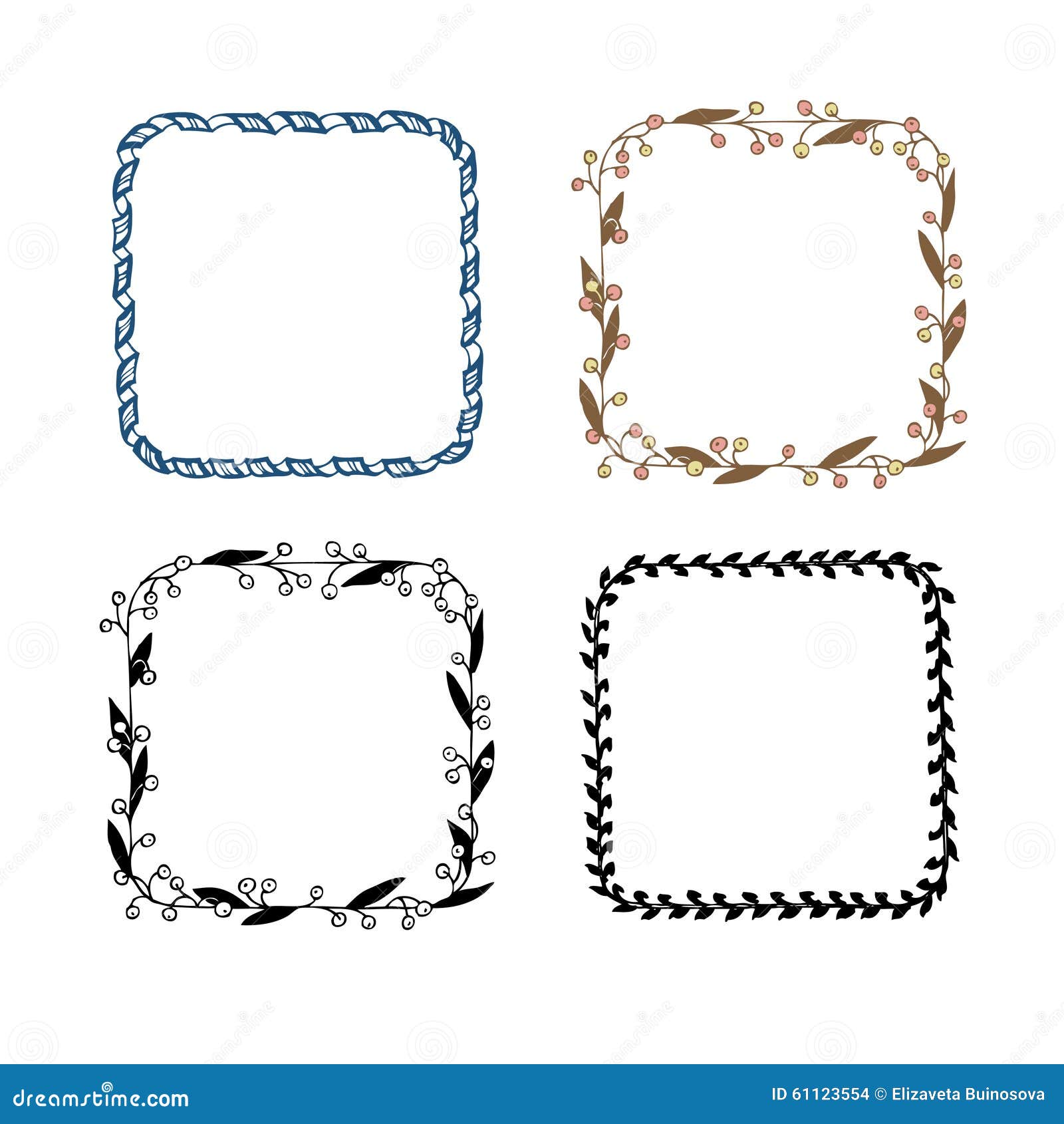 Vierkante Kaders vector illustratie. Illustration of zwart - 61123554