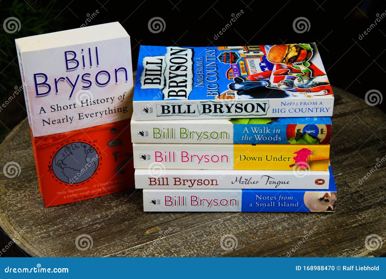 View on Stack of Books of Author Bill Bryson Editorial Image - Image of ...