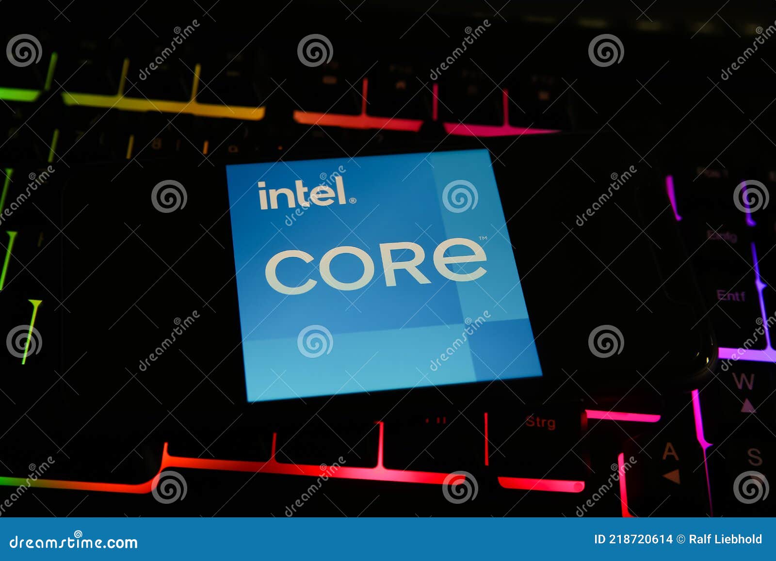 Closeup of Smartphone with Logo Lettering of Intel Core Processor Cpu ...