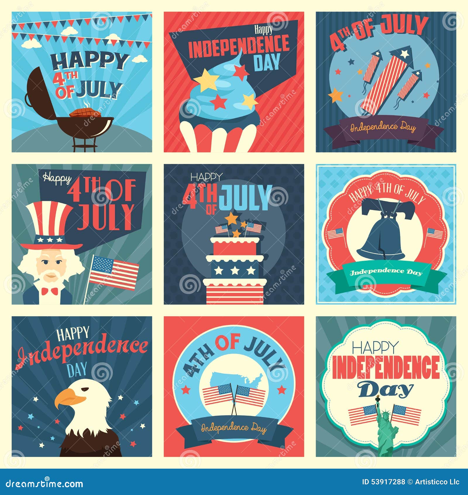 Viertel der Juli-Ikonen vektor abbildung. Illustration von viertes ...