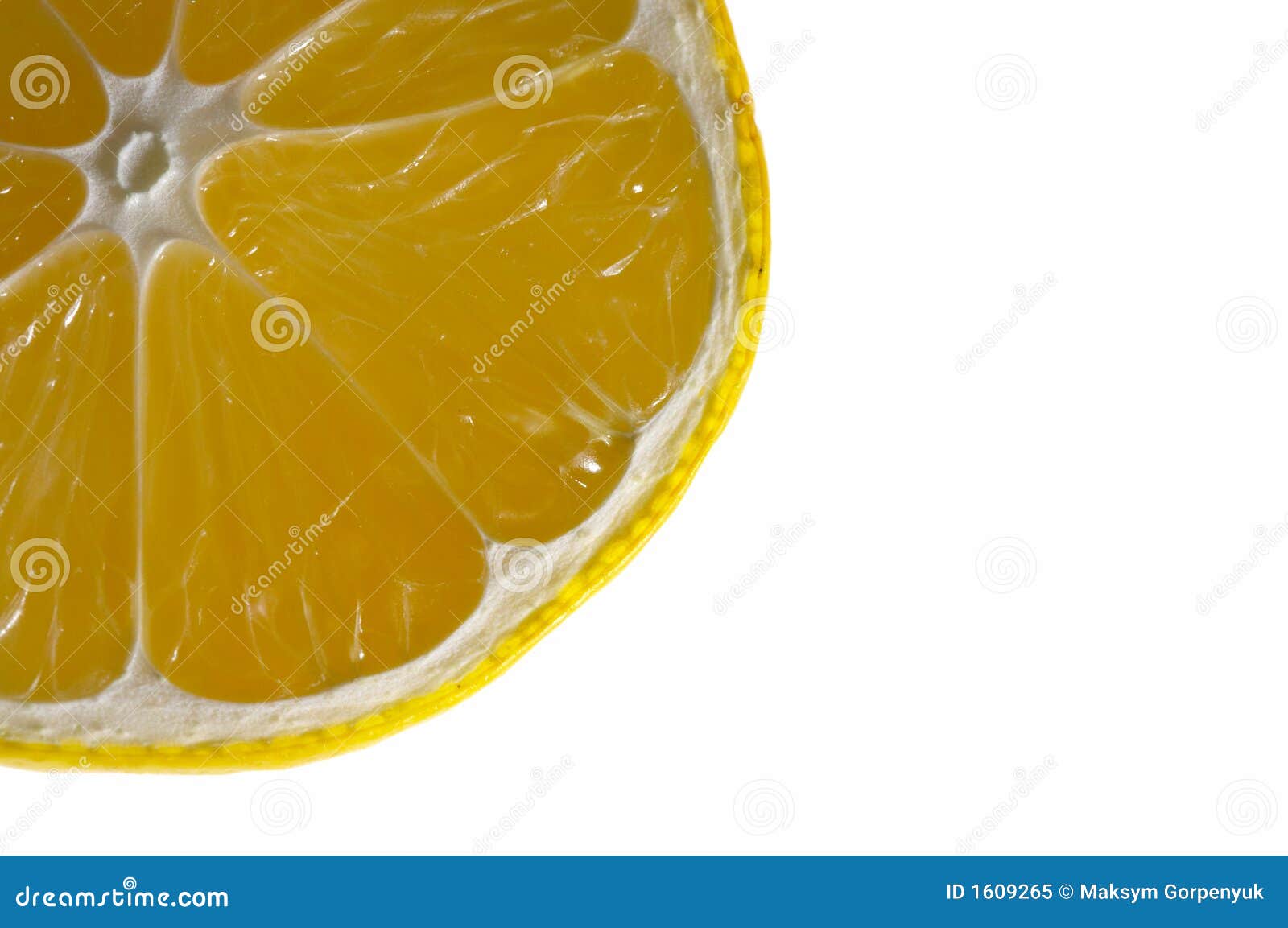 Viertel der Zitrone stockbild. Bild von organisch, südlich - 1609265