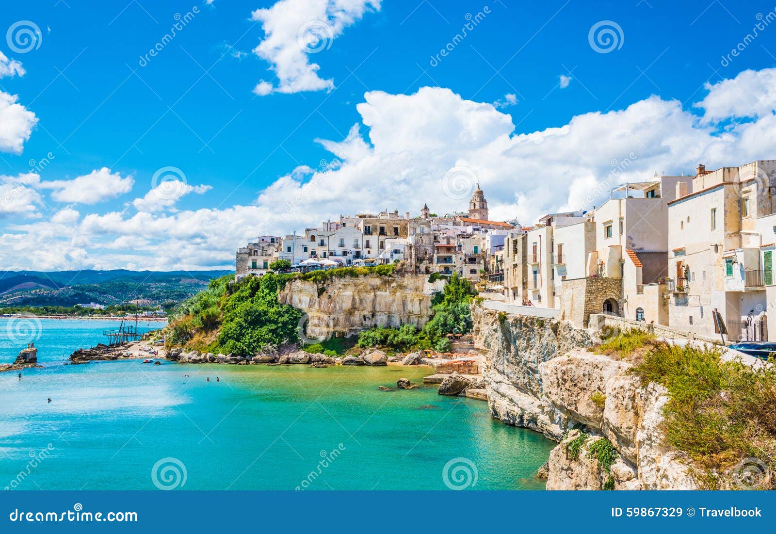 Vieste Panoramic View, Apulia,south Italy. Stock Image - Image of ...