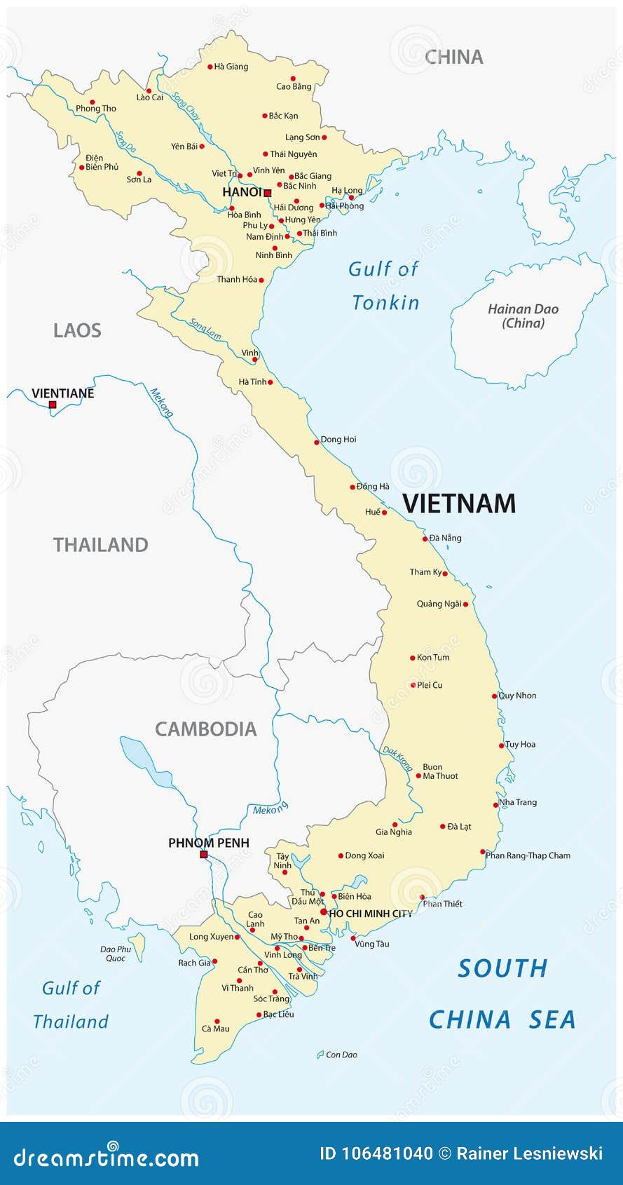 Vietnam Administrative and Political Map with Flag Stock Illustration ... Vietnam Administrative and Political Map with Flag Stock Illustration ...