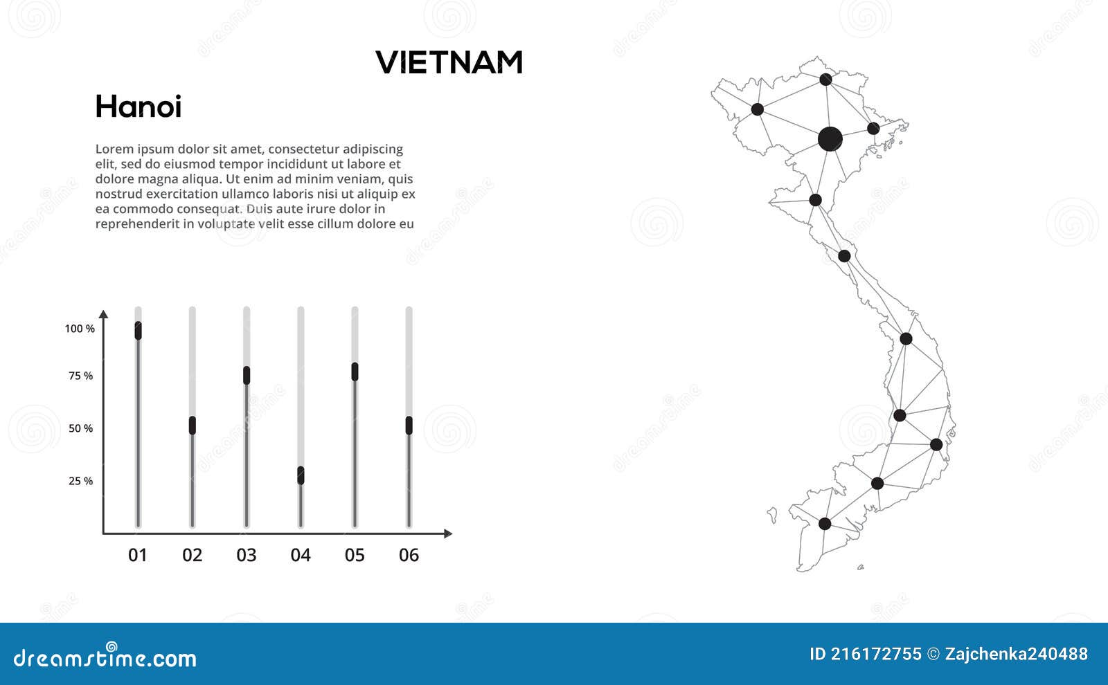 Vietnam Communication Network Map. Vector Image of a Low Poly Global ...