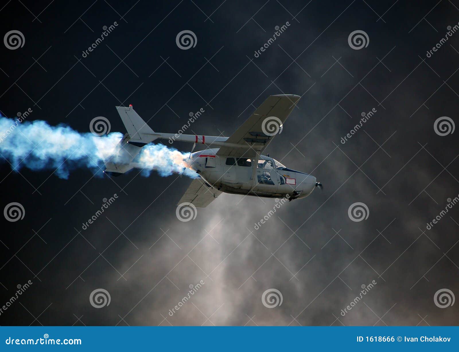 Vietnam Era Airplane Flying through Wall of Smoke Stock Photo - Image ...