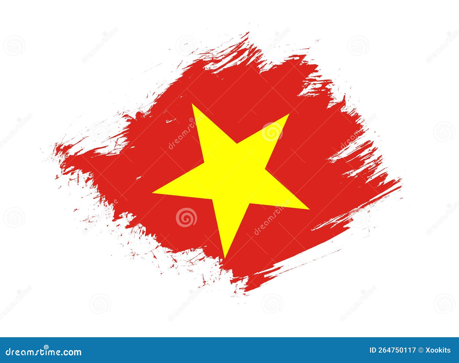 Vietnam Flag with Abstract Paint Brush Texture Effect on White ...