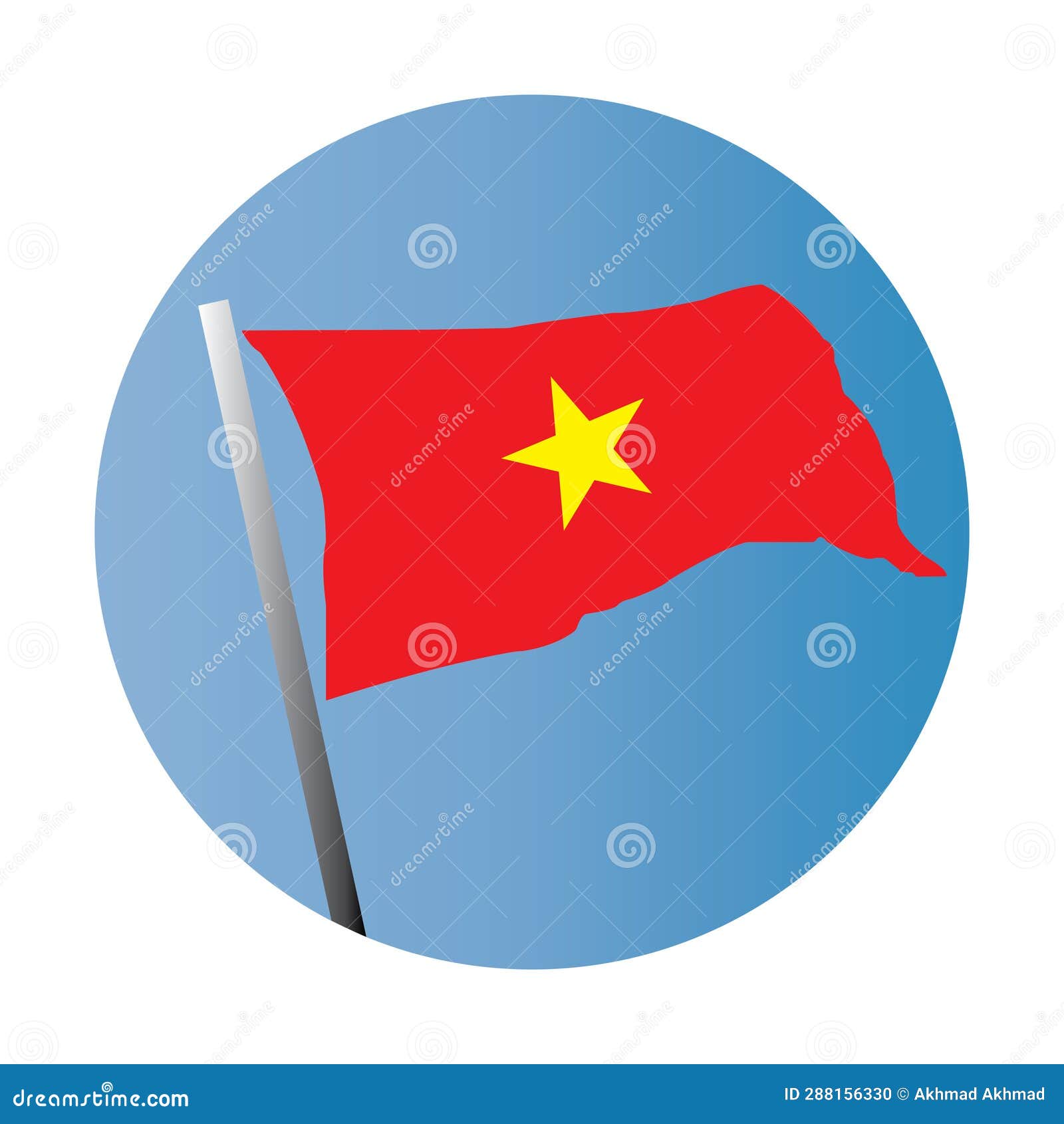 Vietnam flag icon stock illustration. Illustration of republic - 288156330
