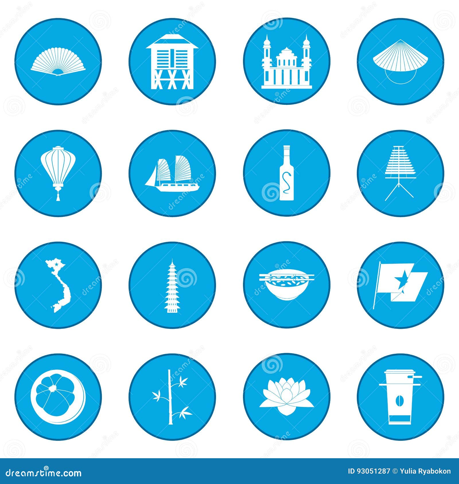 Vietnam icon blue stock vector. Illustration of country - 93051287