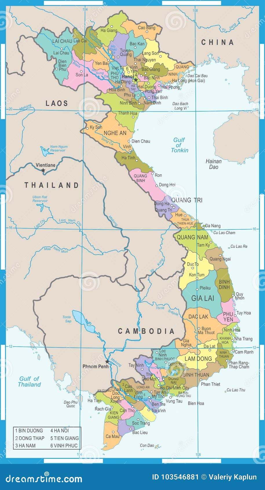 Vietnam Detailed Map Highlighted On Blue Rounded World Map Vector ...