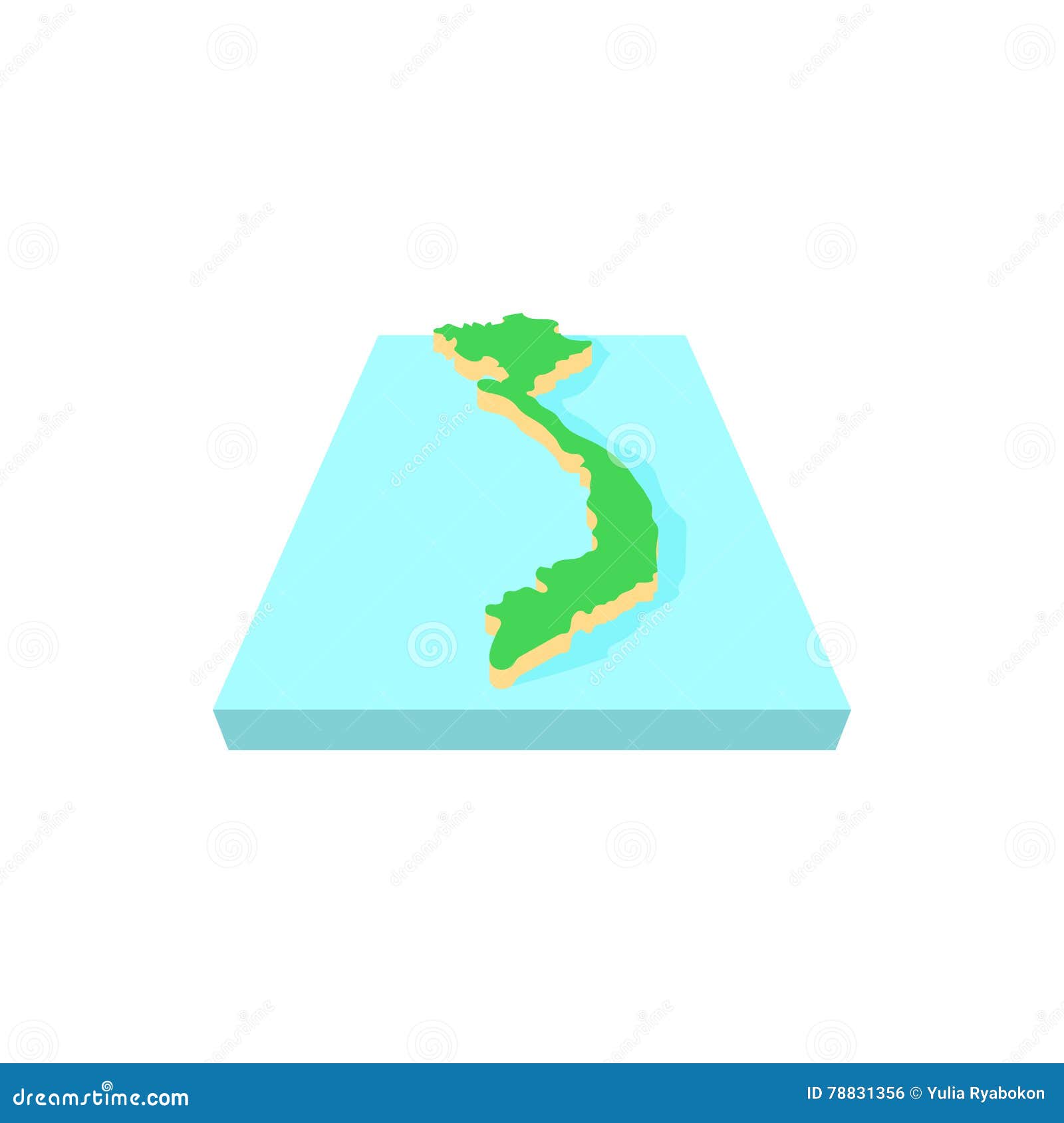 Vietnam Map Icon, Cartoon Style Stock Vector - Illustration of abstract ...