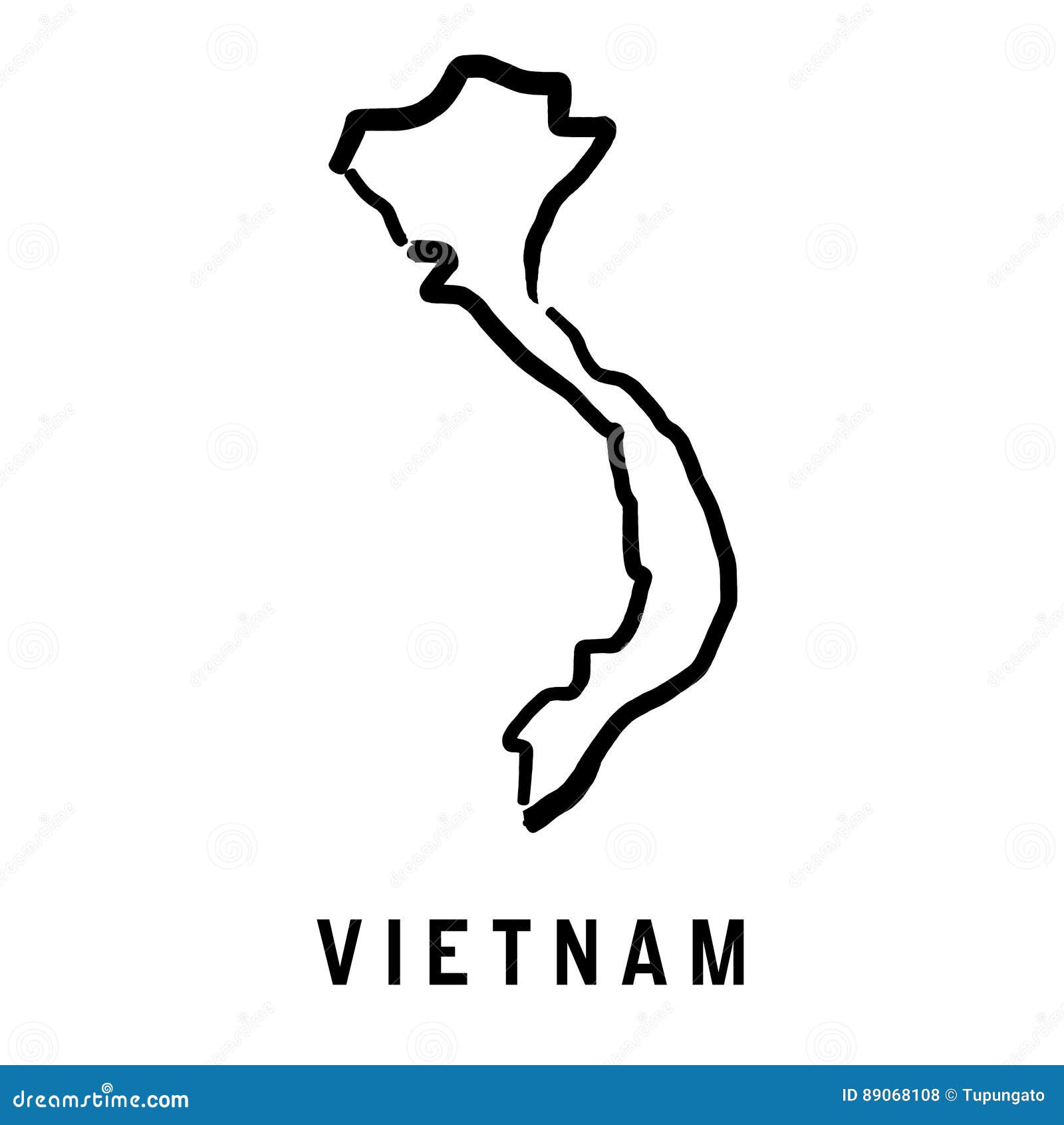 Vietnam Map Outline Vector Illustration | CartoonDealer.com #89068108
