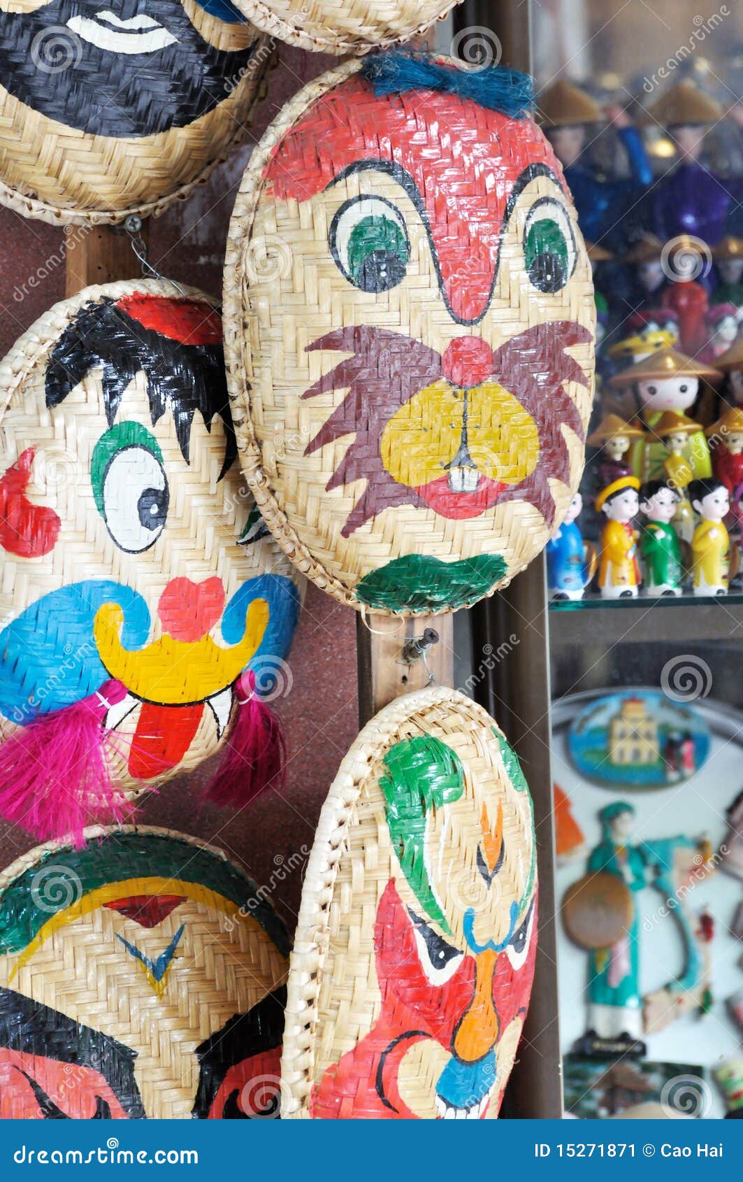 VietNam mask and craftwork stock image. Image of bamboo - 15271871