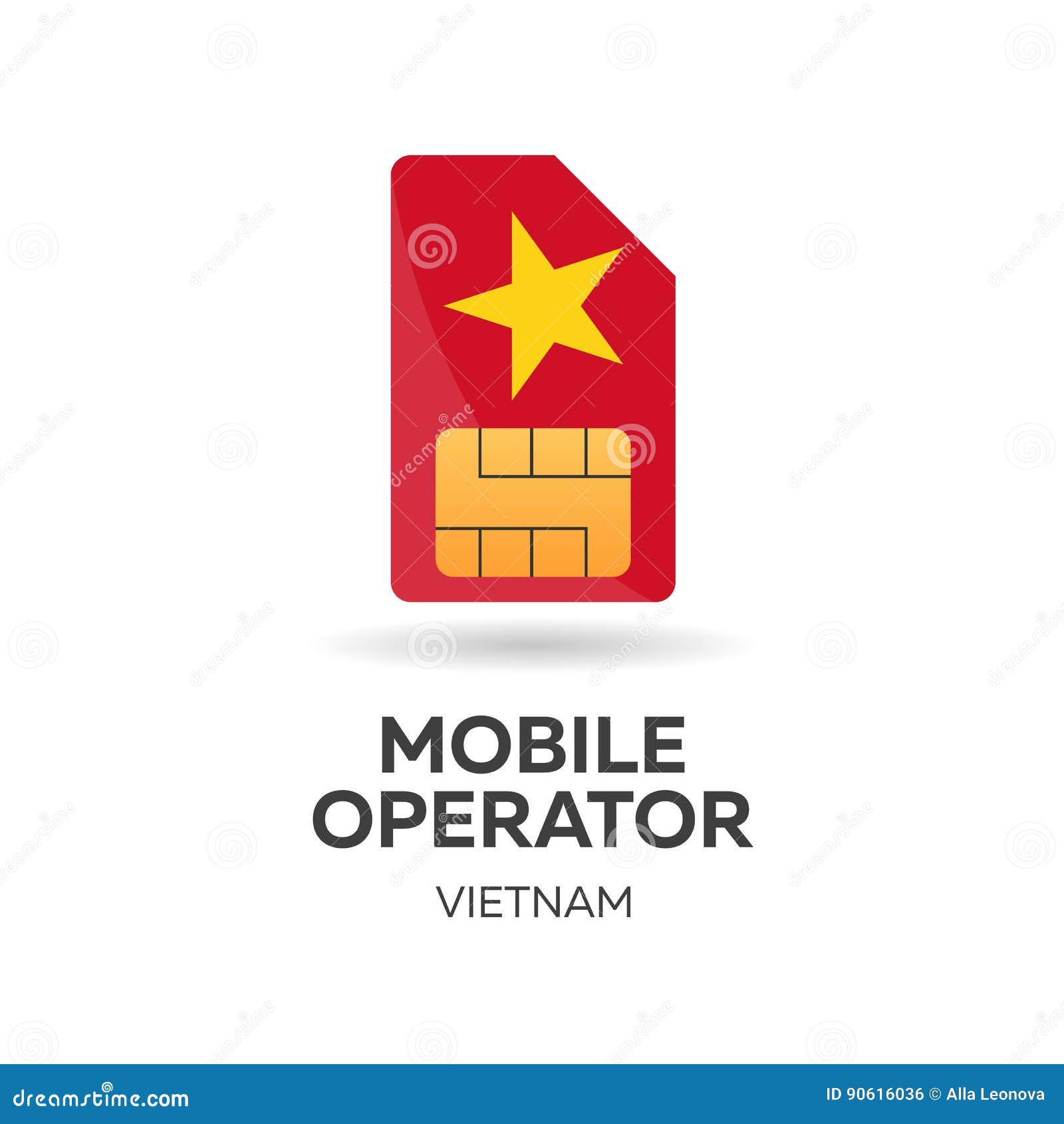Vietnam Mobile Operator. SIM Card with Flag. Vector Illustration. Stock ...