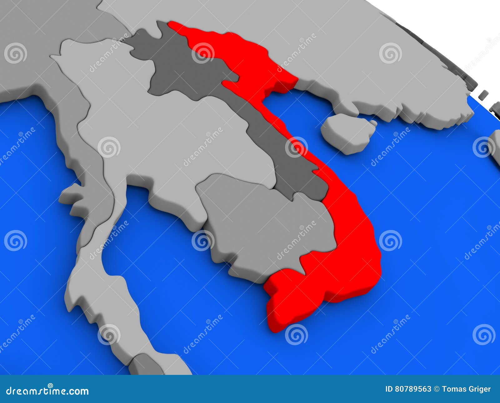 Vietnam in red stock illustration. Illustration of international - 80789563