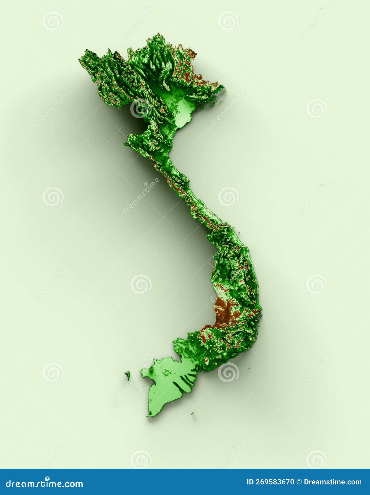 Vietnam Topographic Map 3d Realistic Map Color 3d Illustration Stock ...