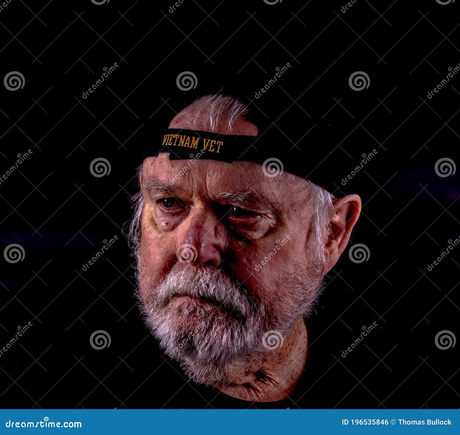 Vietnam Veteran Looking Away With Scraggly Beard Stock Photography ...
