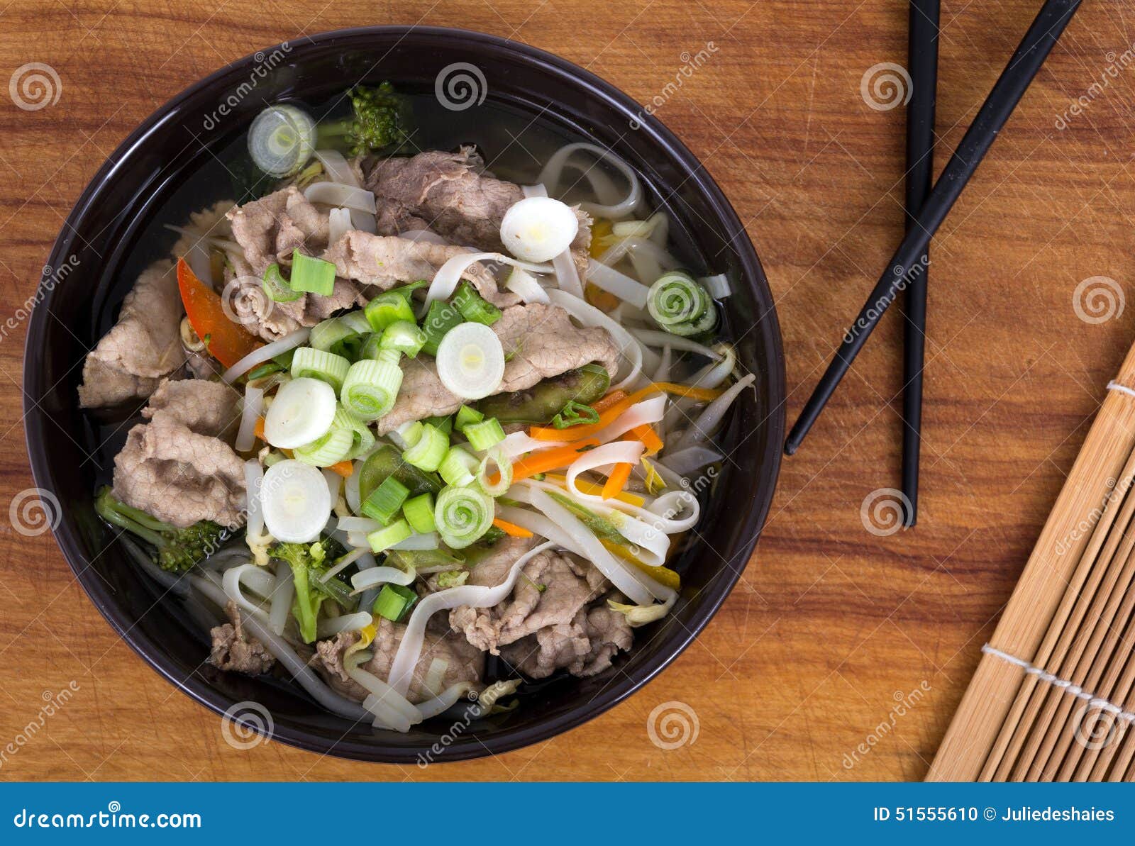 Vietnamese Beef Pho Soup Bowl Stock Photo - Image of healthy, chopstick ...