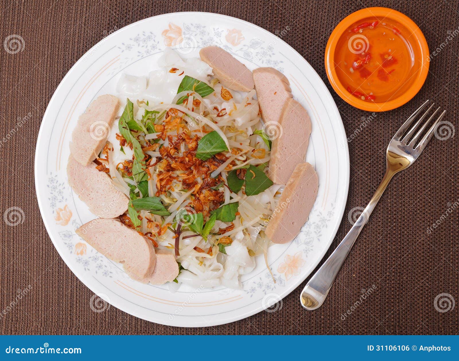 Vietnamese Boiled Rice Cake Stock Photo - Image of sauce, pork: 31106106