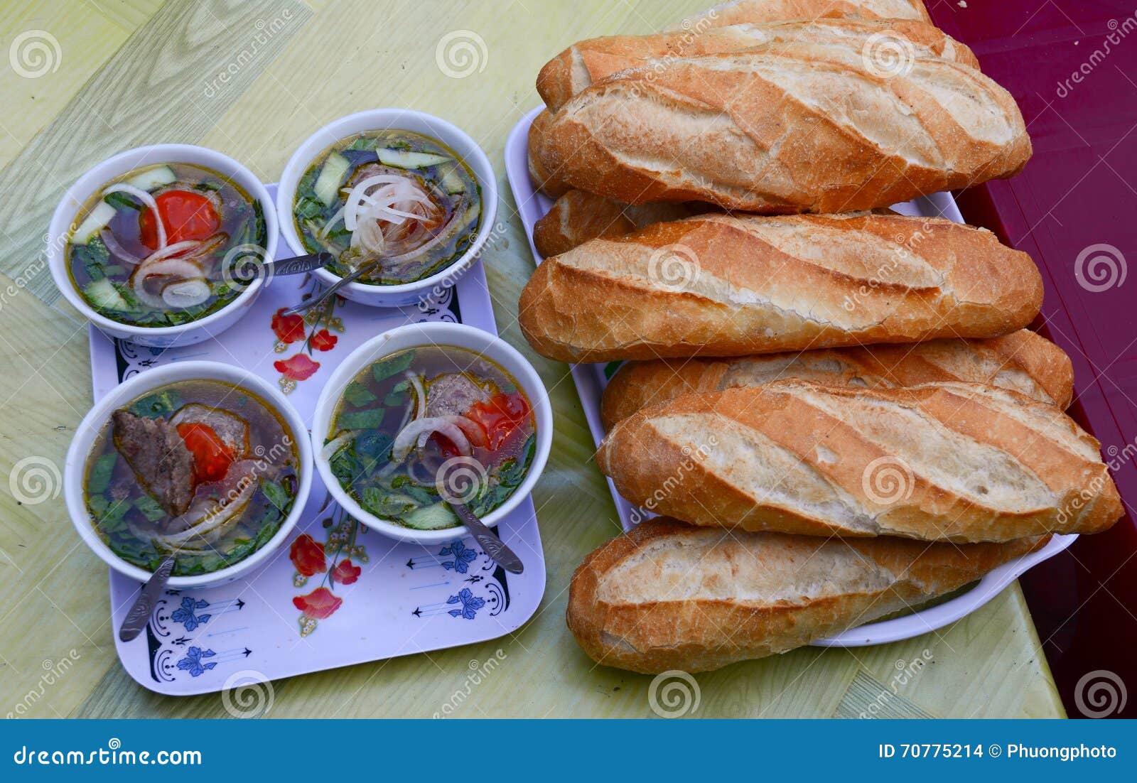 Vietnamese Breads for Breakfast Stock Photo - Image of lunch, spicy ...
