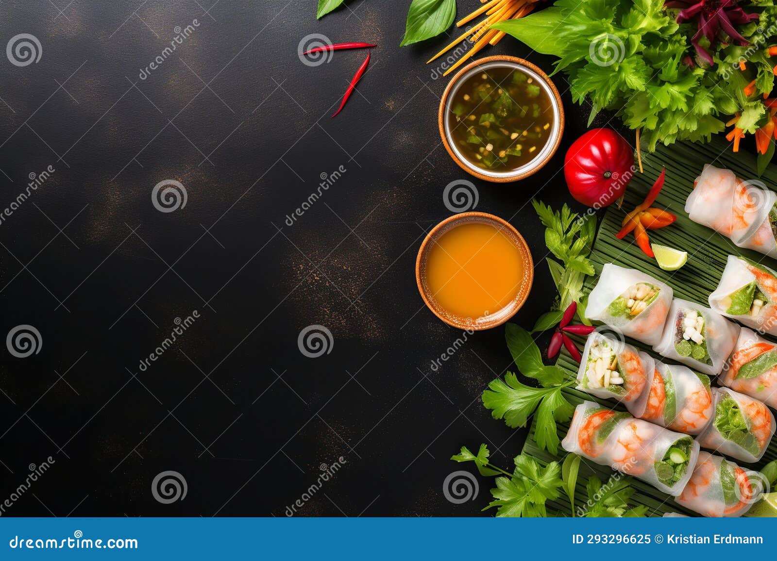 Vietnamese Culinary Overview: Pho and Spring Rolls in an Inviting Flat ...