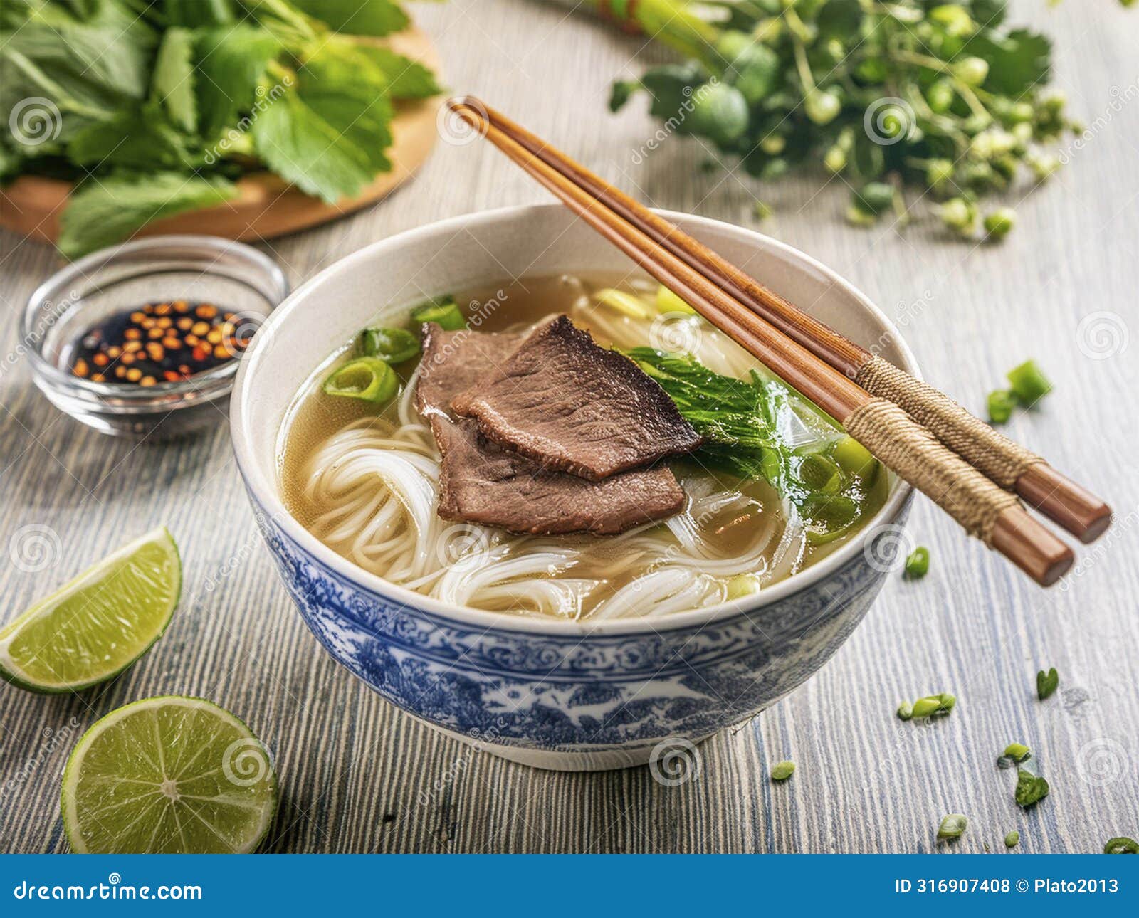 Vietnamese Dishes: Pho, a Bowl of Pho Isolated on White Background ...