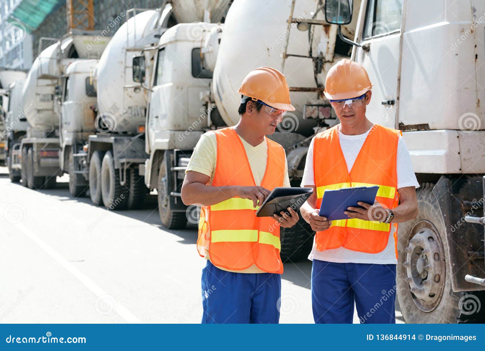 Engineers discussing work stock photo. Image of discussing - 136844914