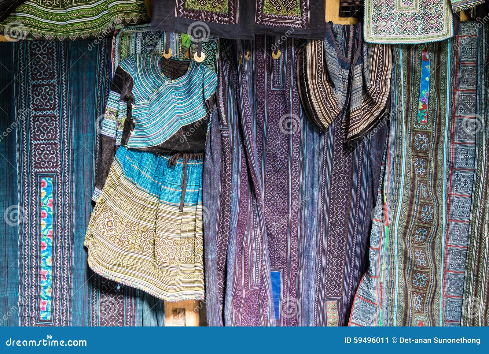 Vietnamese ethnic textile stock image. Image of design - 59496011