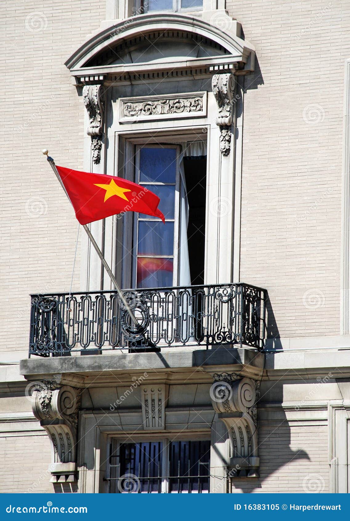 Vietnamese Flag Ornate Window Stock Image - Image of government, city ...
