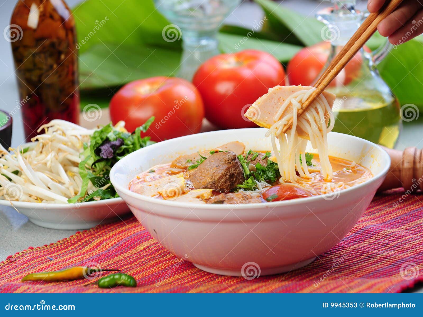 Vietnamese food stock image. Image of noodle, meatball - 9945353