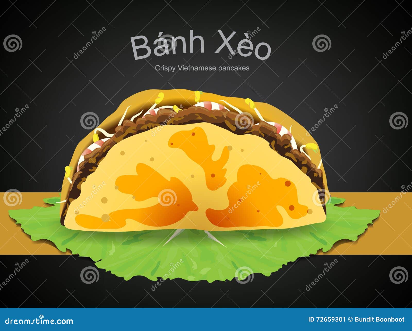 Nem Ran Or Vietnamese Crispy Spring Rolls Cartoon Vector ...