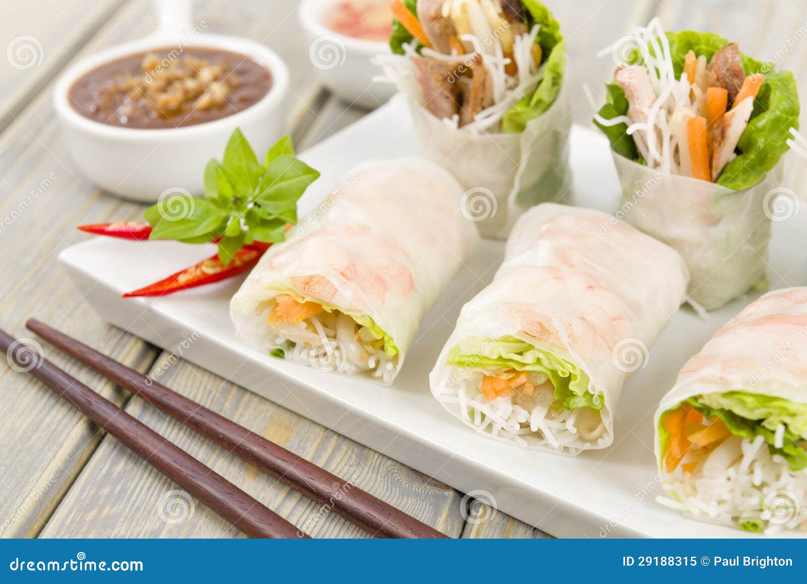 Vietnamese Fresh Spring Rolls Stock Image - Image of lettuce ...