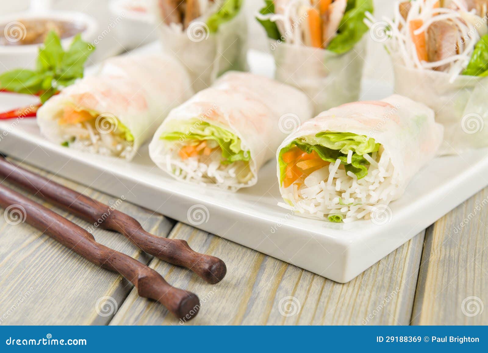 Vietnamese Fresh Spring Rolls Stock Image - Image of dish, fresh: 29188369