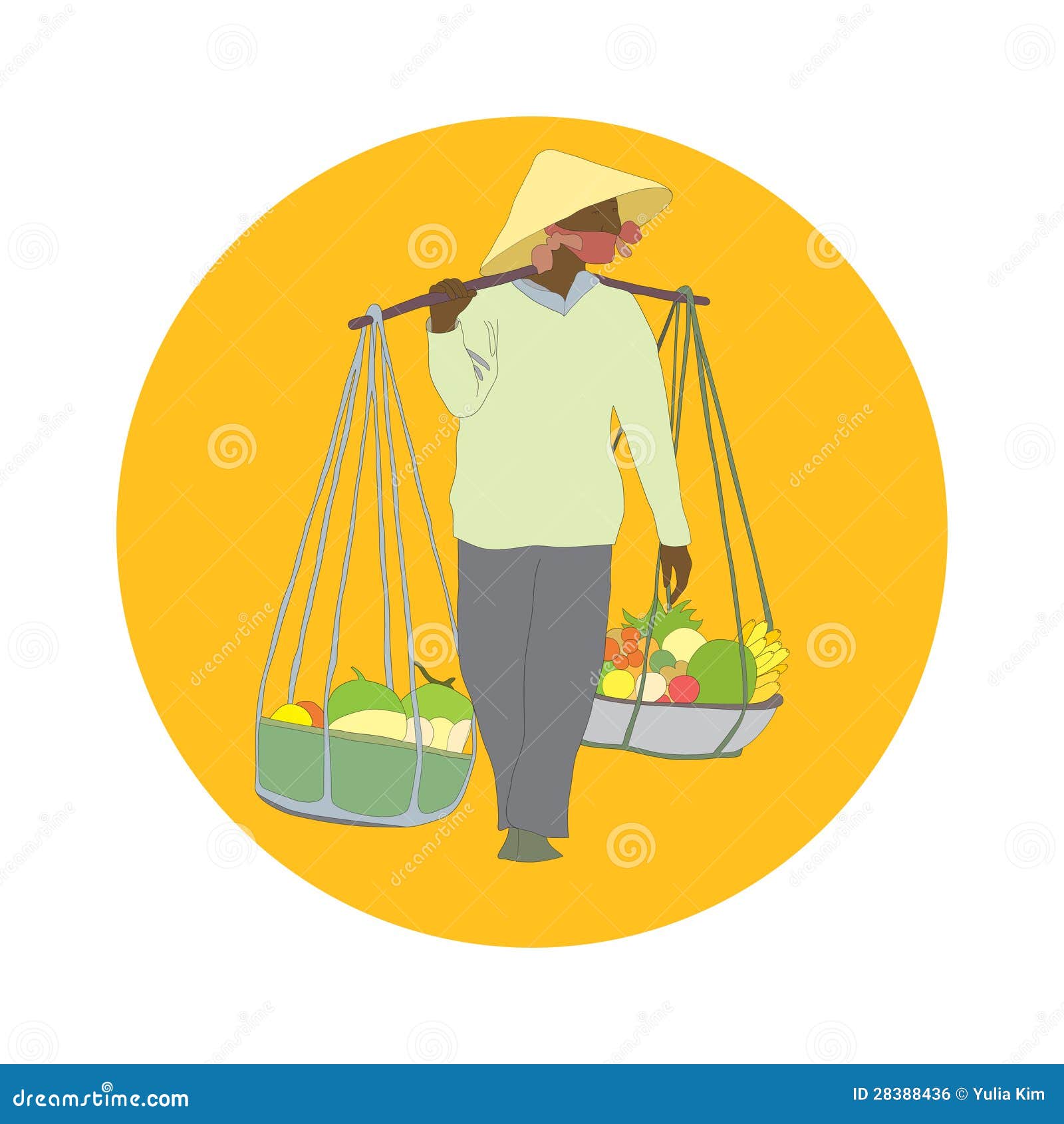 Vietnamese fruit vendor stock vector. Illustration of circle - 28388436 Vietnamese fruit vendor stock vector. Illustration of circle - 28388436