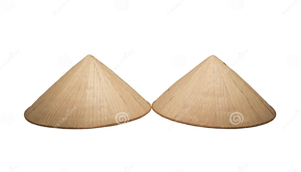 Vietnamese Hats on a White Background Stock Photo - Image of cone ...