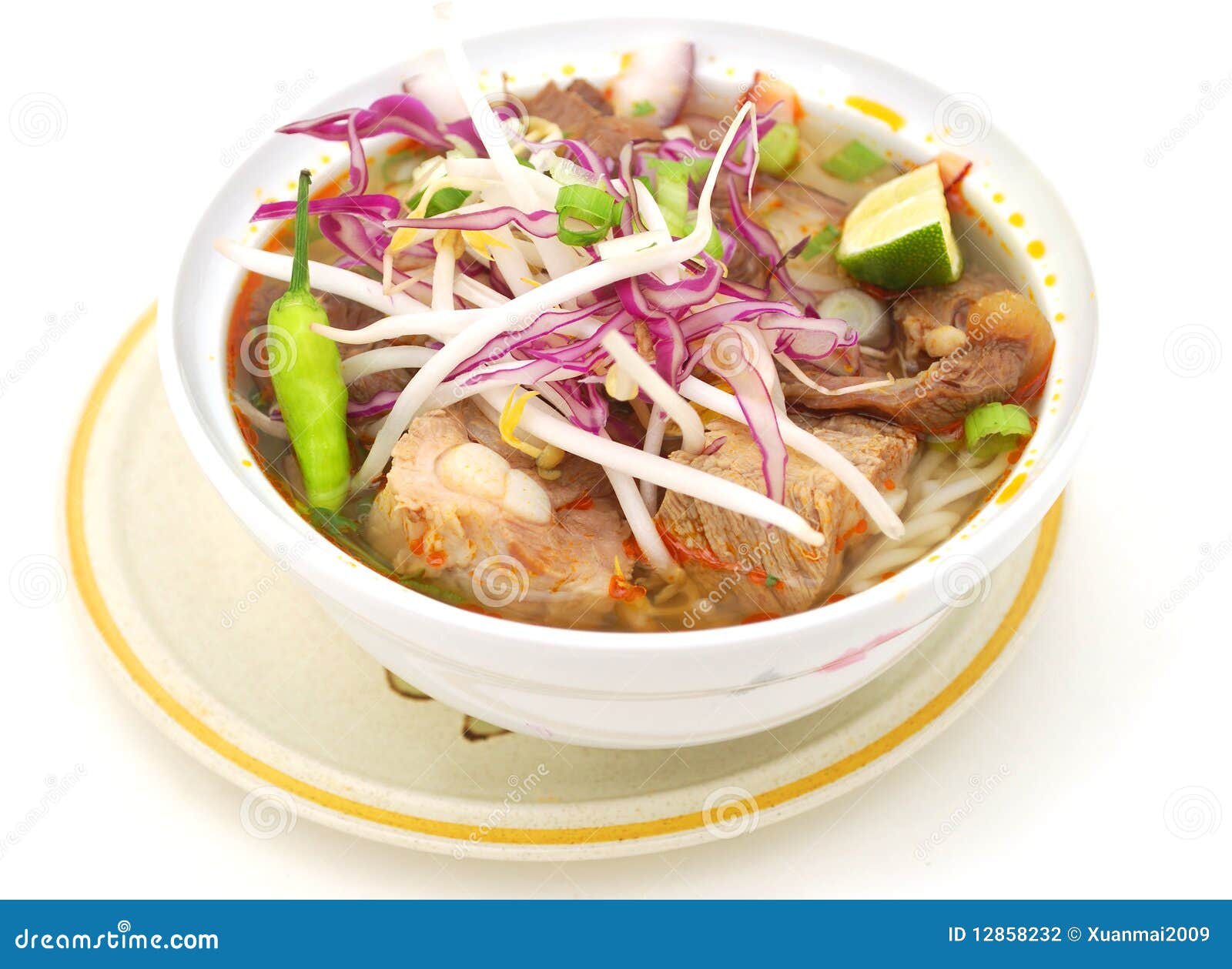 Vietnamese noodle plate stock photo. Image of tradition - 12858232