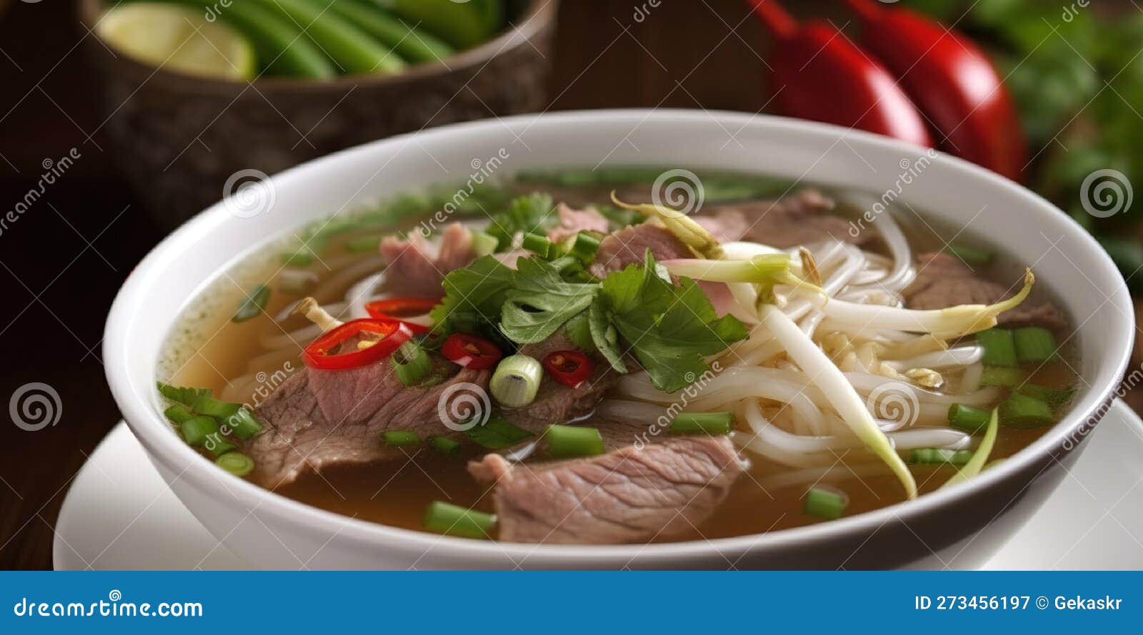 Vietnamese phobo soup stock illustration. Illustration of salad - 273456197