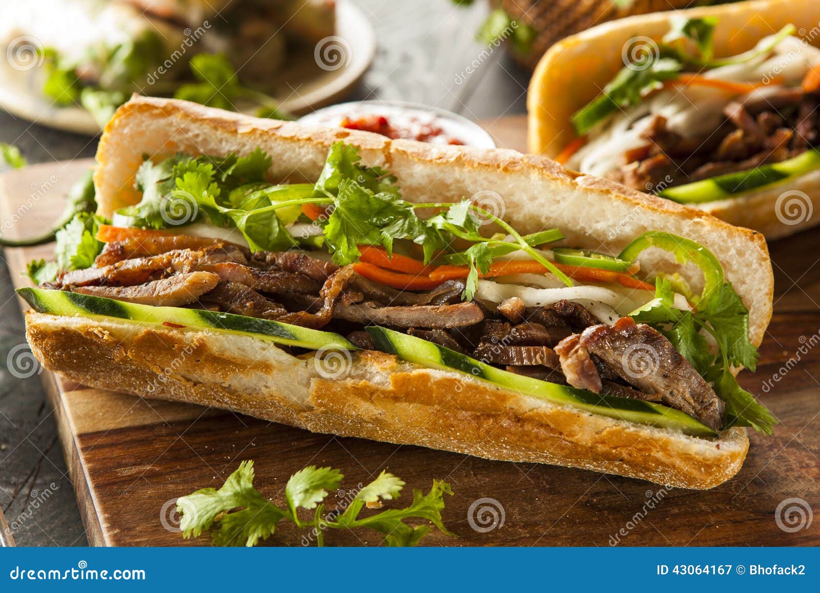 Vietnamese Pork Banh Mi Sandwich Stock Image - Image of vietnamese ...