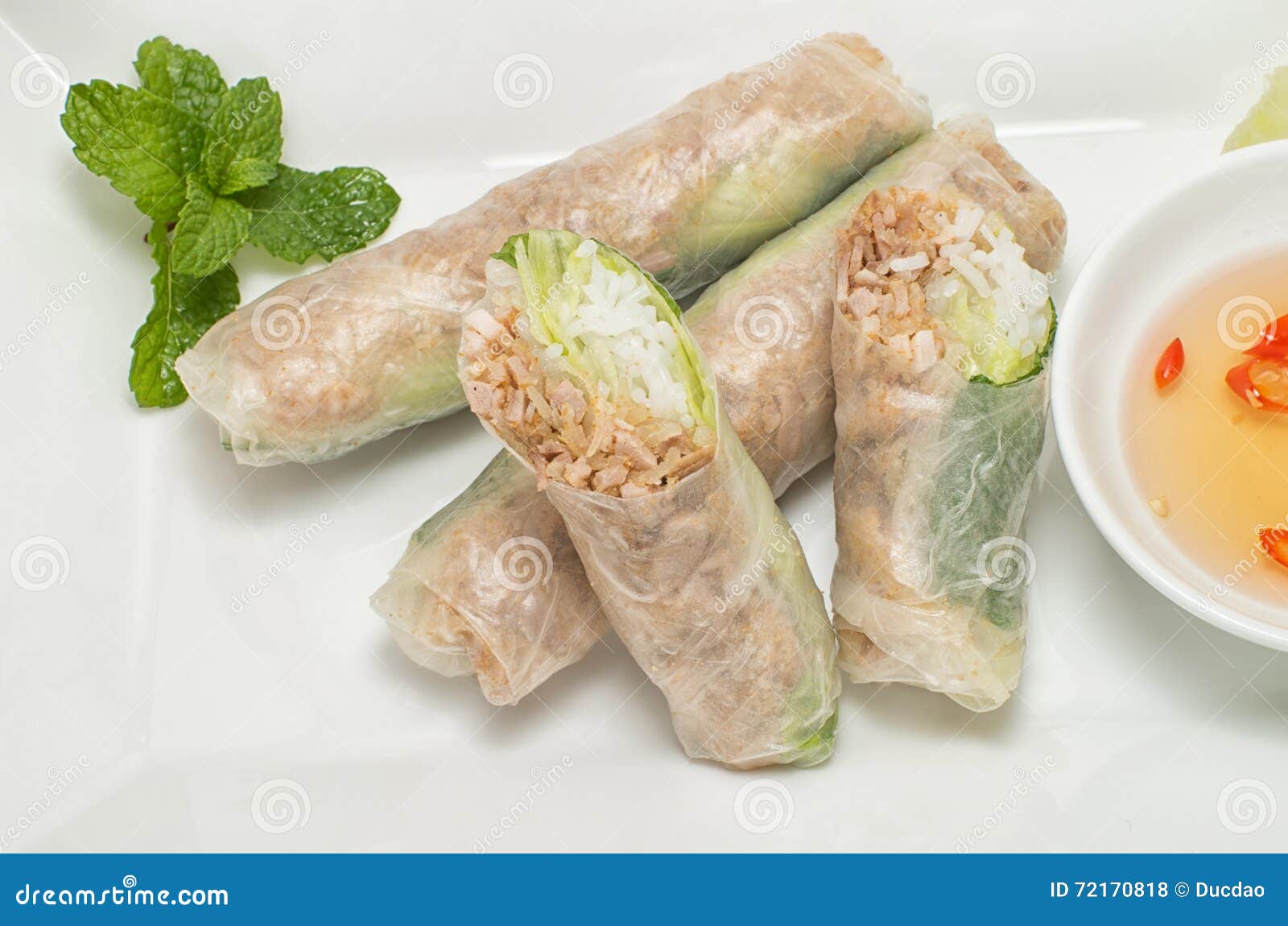Vietnamese Shredded Pork Skin Spring Roll Stock Photo - Image of ...