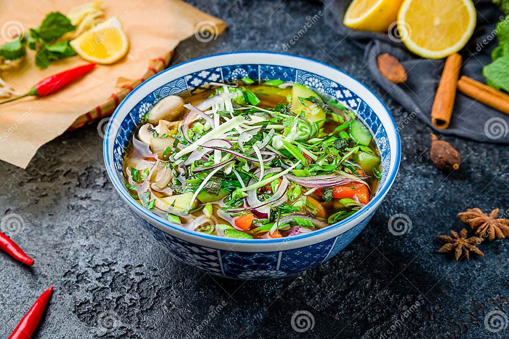 Vietnamese Soup Pho Ho, Vegetable Soup Stock Image - Image of healthy ...