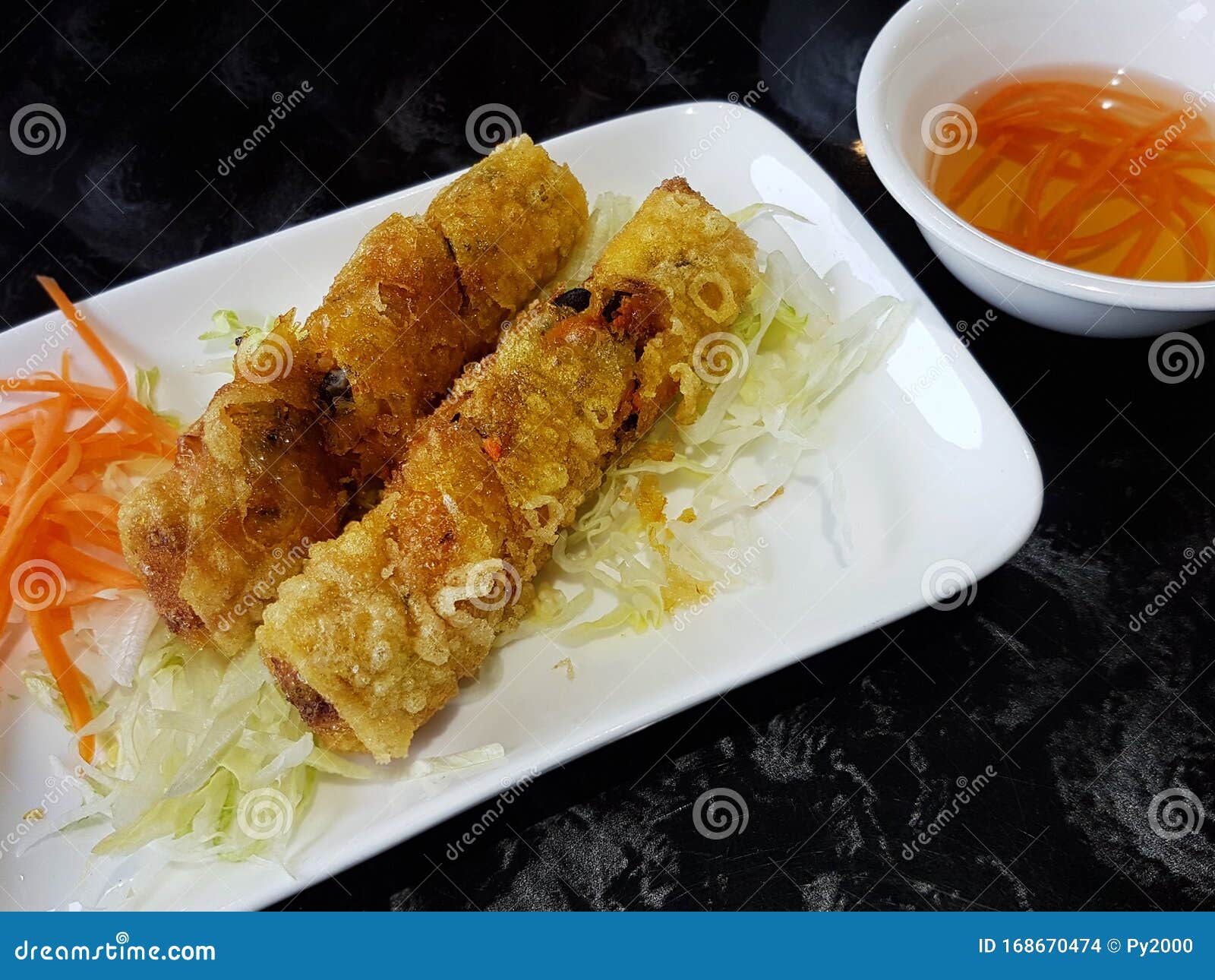 Vietnamese Spring Rolls on Plate Stock Photo - Image of asian, object ...