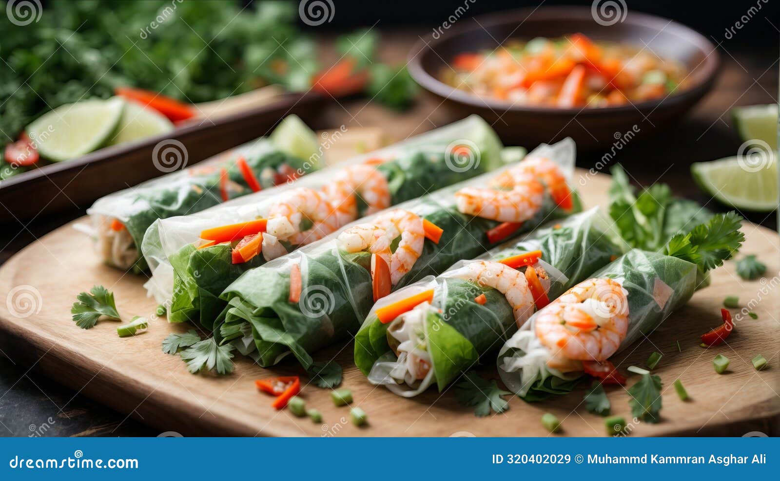 Vietnamese Spring Rolls with Prawns and Vegetable Generative AI Stock ...