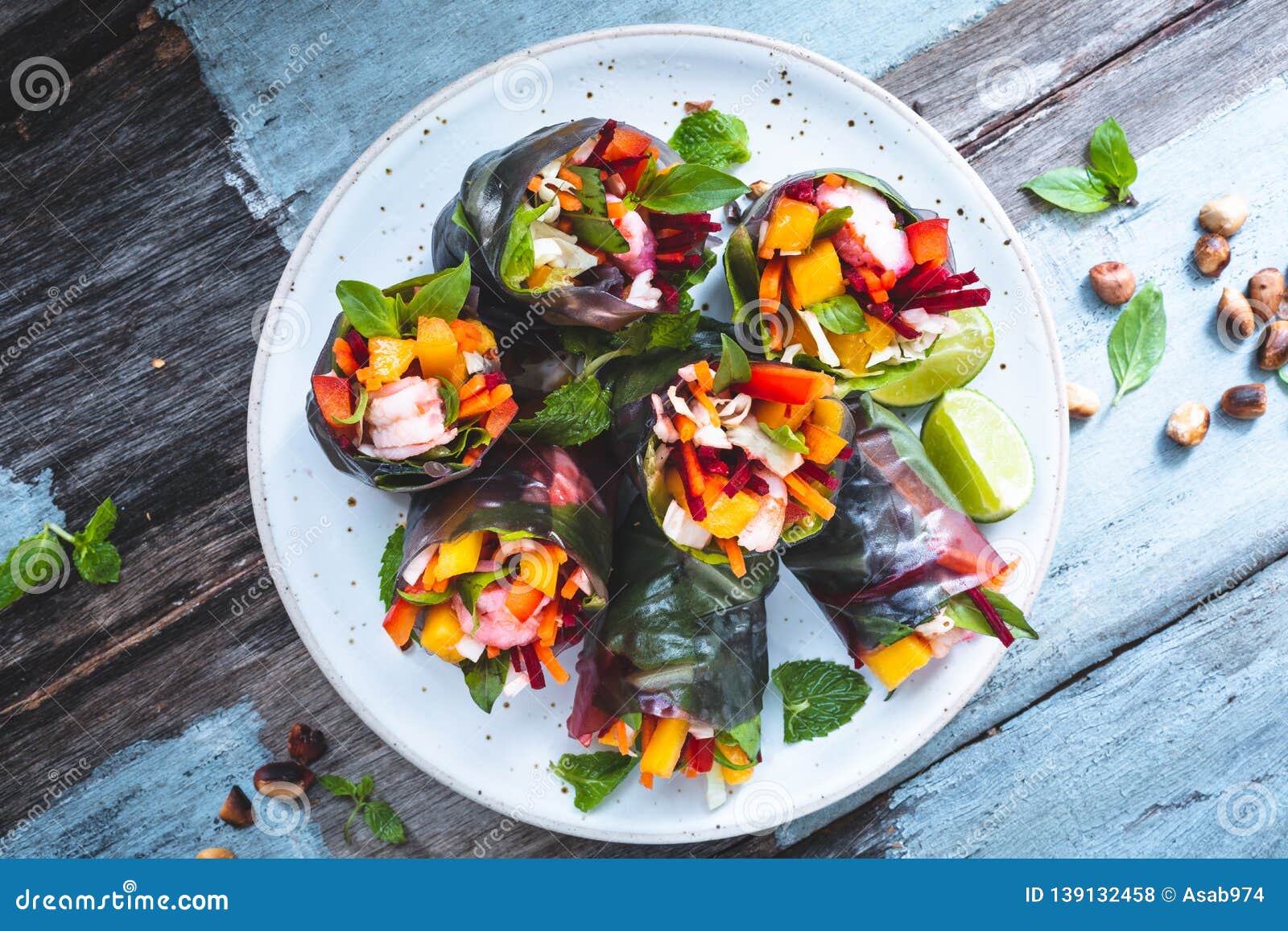 Vietnamese Spring Rolls with Vegetable Stock Photo - Image of asia ...